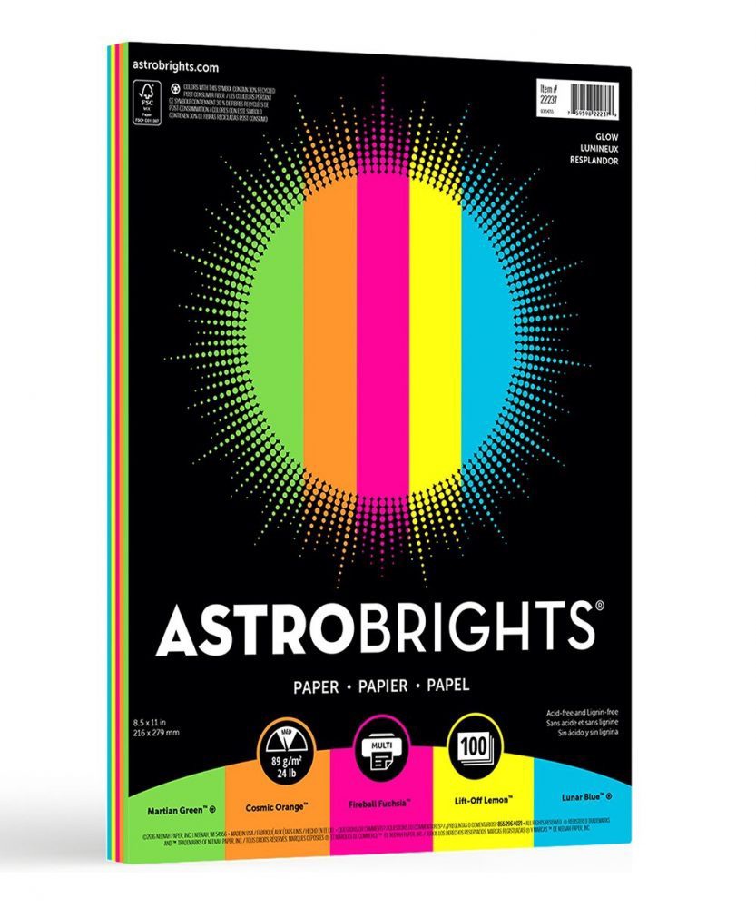 Astrobrights - Astrobrights Glow Paper, 8.5" X 11" | The Stationery ...