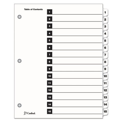 CARDINAL - INDEX SYS,1-STEP,15TAB,WHT - The Stationery Store ...