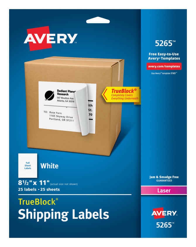 AVERY - LABEL,MAIL,LSR,8.5X11,WHT (PKG) | The Stationery Store ...