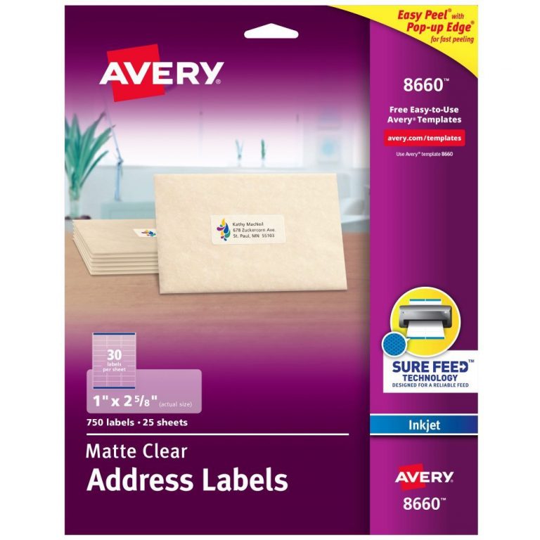 AVERY LABEL MAIL IJ 1X2 5 8 CLR The Stationery Store Authorized FedEx Ship Centre