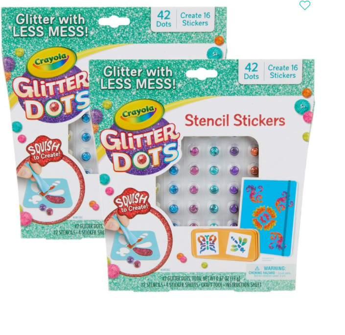CRAYOLA - GLITTER DOTS STICKER STENCILS - The Stationery Store ...