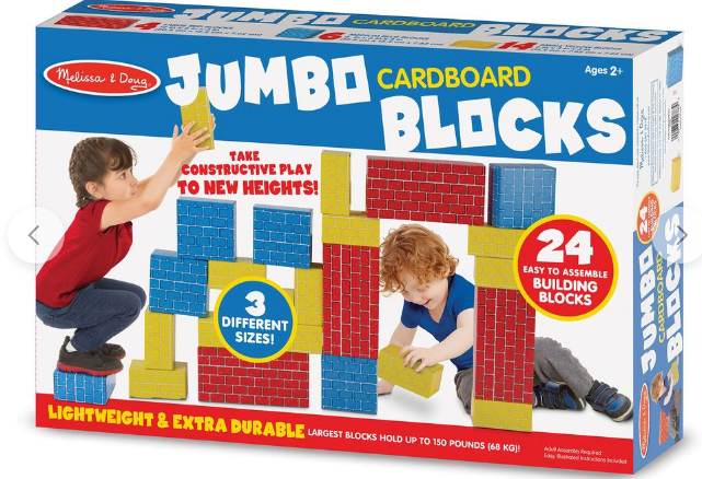 MELISSA AND DOUG - JUMBO CARDBOARD BLOCKS, 24-PIECE SET - The ...