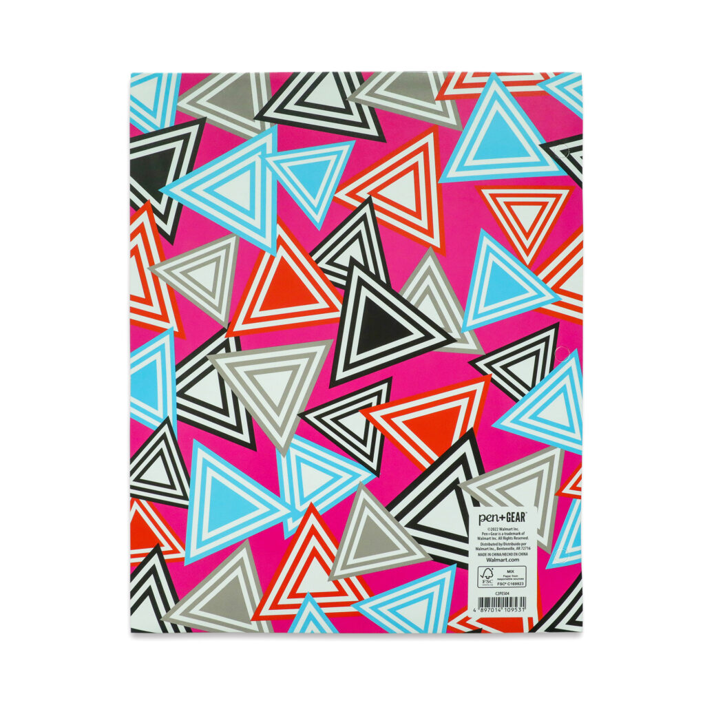 PEN AND GEAR - 2 POCKET FOLDER - TRIANGLE GEOMETRIC DESIGN - The ...