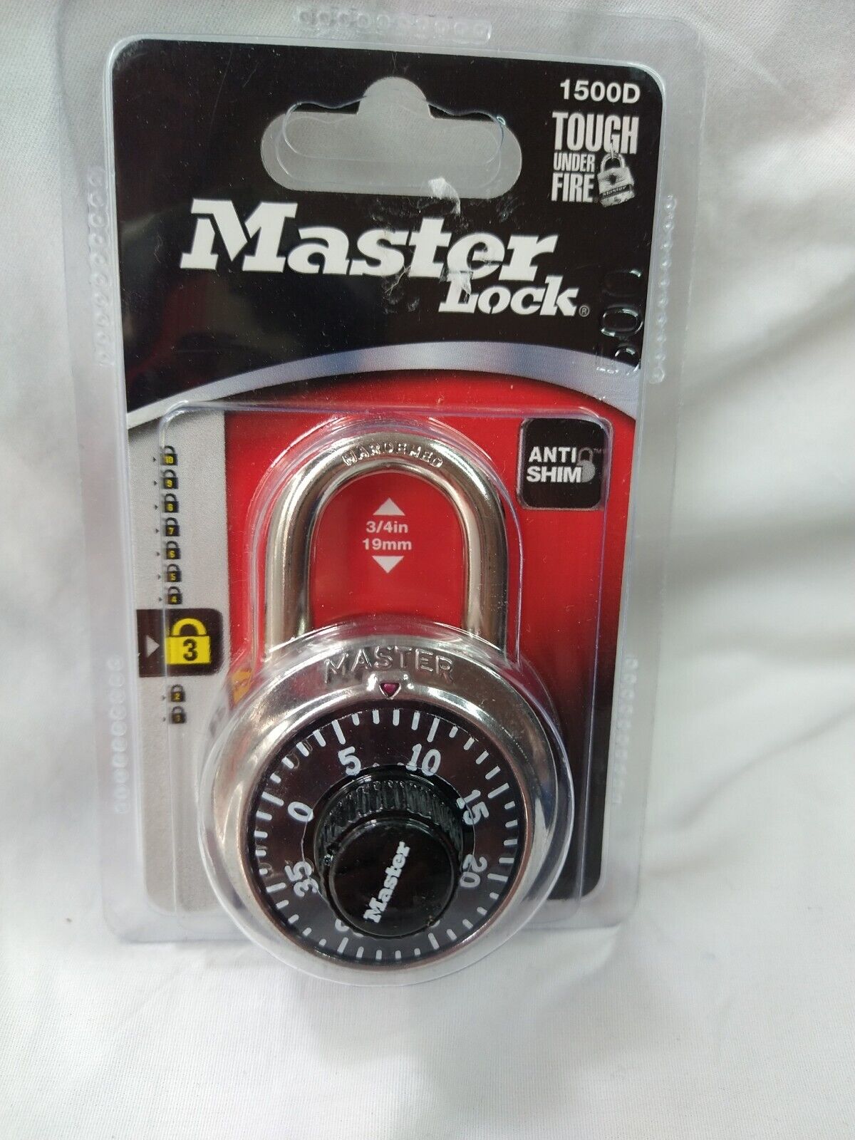 Master Lock Padlock 1500D, Preset Combination Lock, 1-7/8" Wife Black Dial - The Stationery ...