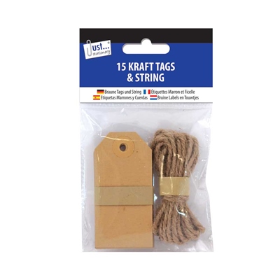 JUST STATIONERY - 15 KRAFT TAGS AND STRING - The Stationery Store ...