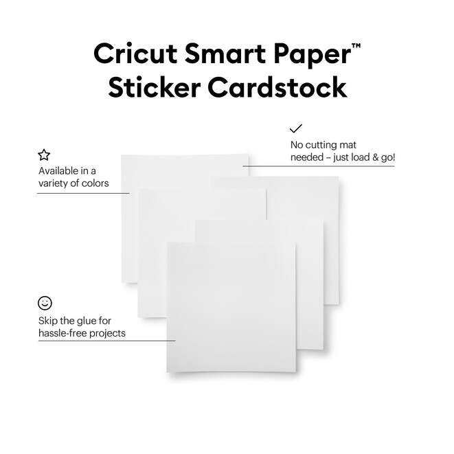 CRICUT - SMART PAPER™ STICKER CARDSTOCK, WHITE - The Stationery Store ...